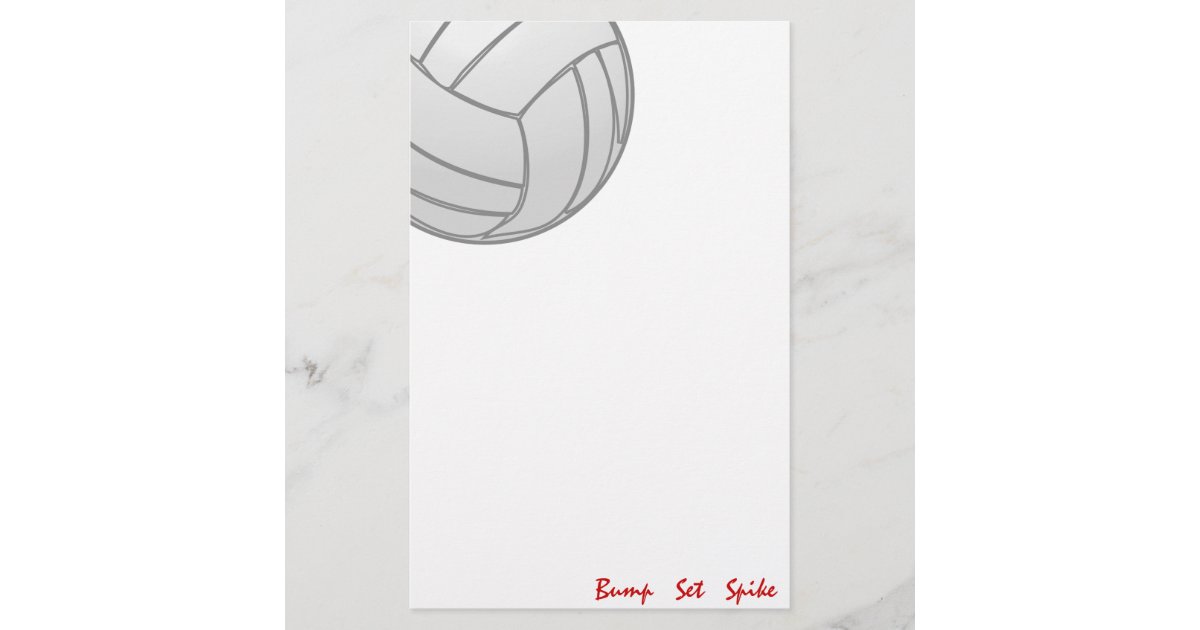 Bump Set Spike Volleyball Stationery | Zazzle