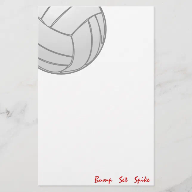 Bump Set Spike Volleyball Stationery | Zazzle