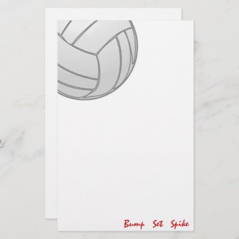 Bump Set Spike Volleyball Stationery | Zazzle