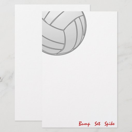 Bump Set Spike Volleyball Stationery | Zazzle