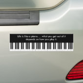 Bumper Sticker - Piano Keyboard with life quote | Zazzle