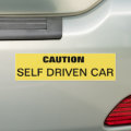 Bumper sticker to caution self driven car | Zazzle