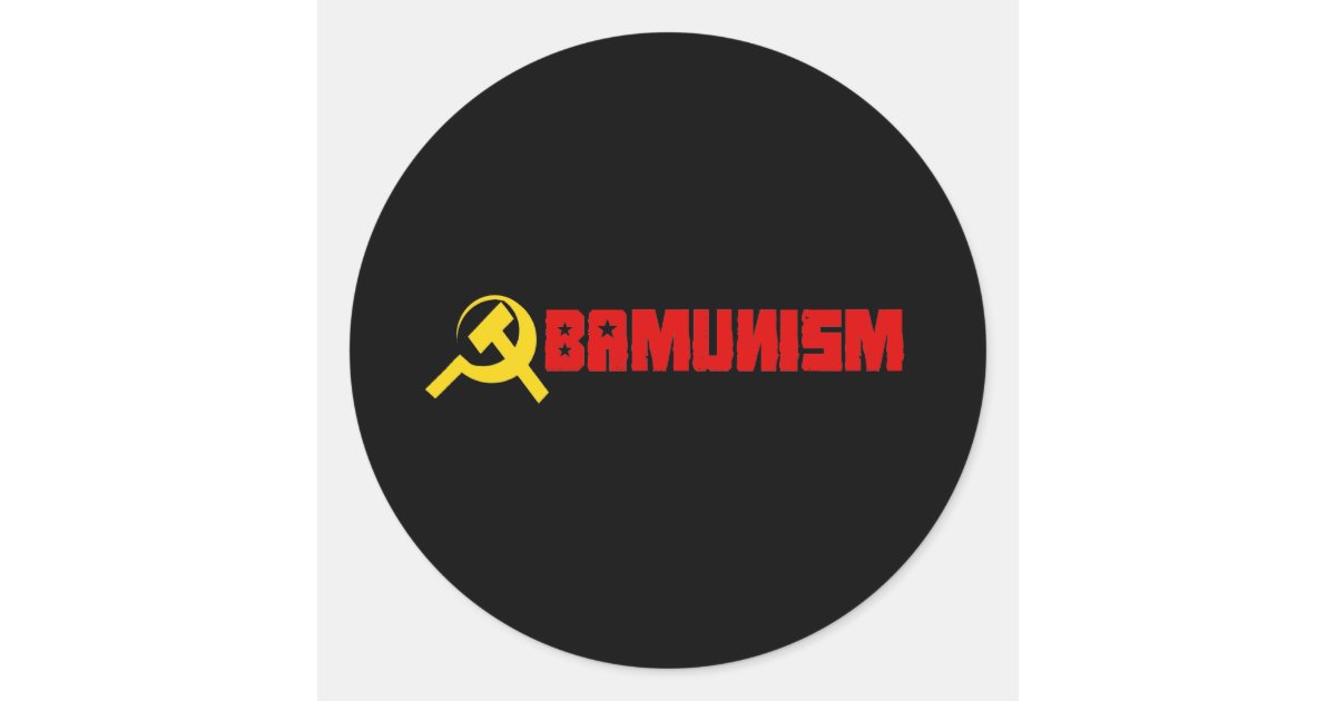 Bumpersticker - Obamunism red Classic Round Sticker | Zazzle