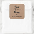 Bun in the Oven Tag, Baby Shower Sticker, Kraft Square Sticker | Zazzle