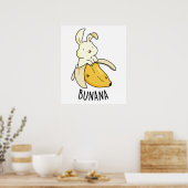 Bunana Funny Bunny In A Banana Pun Poster | Zazzle