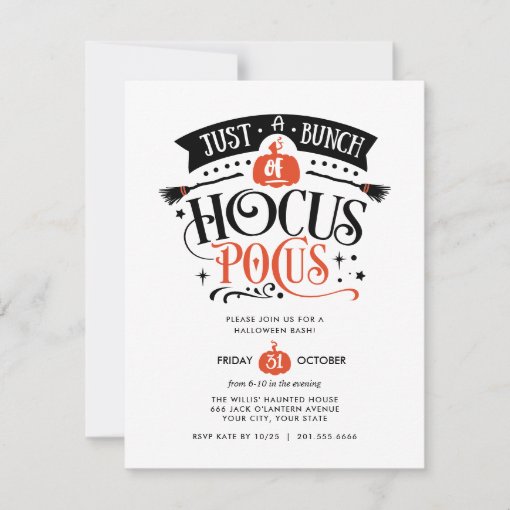 Bunch of Hocus Pocus Halloween Bash Party DIGITAL Invitation | Zazzle
