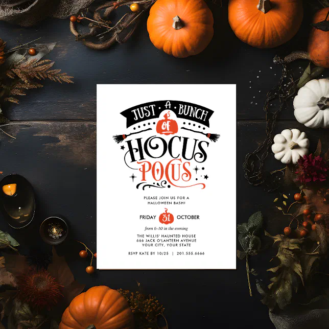 Bunch of Hocus Pocus Halloween Bash Party DIGITAL Invitation | Zazzle