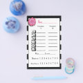 Bunco Black White Pink Flower Score Sheet | Zazzle