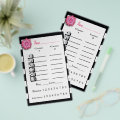 Bunco Black White Pink Flower Score Sheet | Zazzle