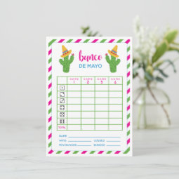 Bunco De Mayo May Cinco De Mayo Bunco Card | Zazzle