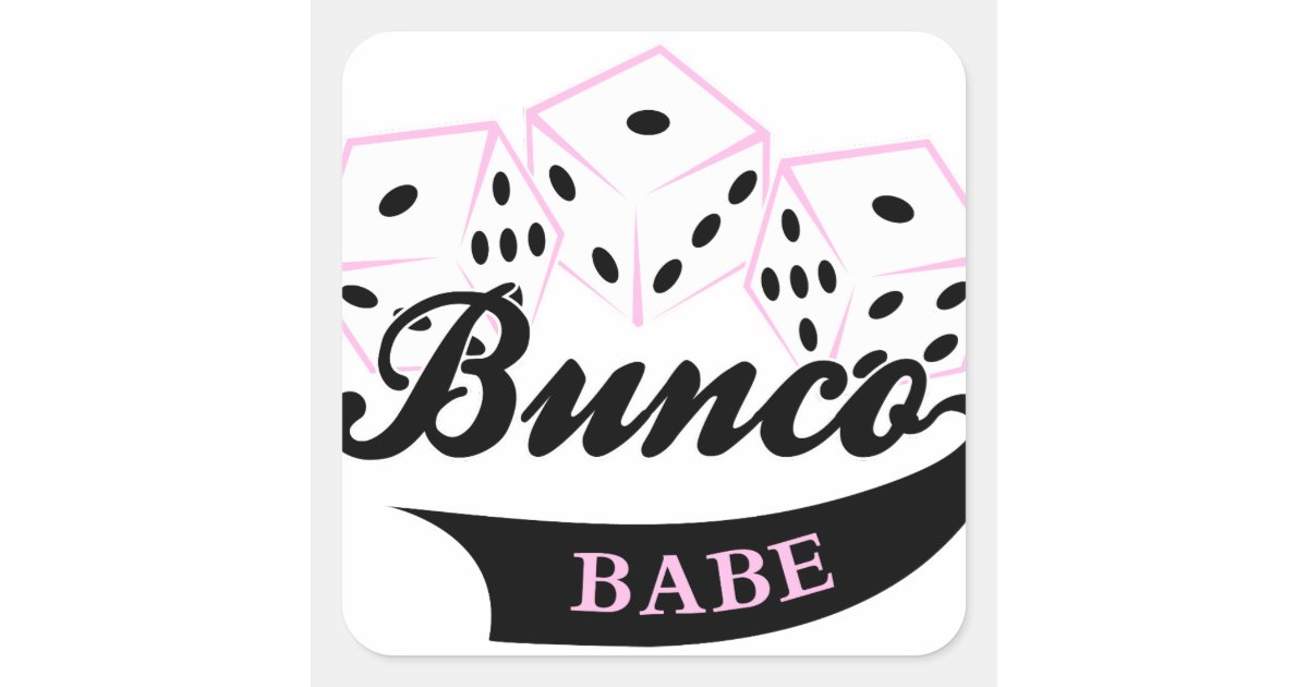 Bunco Dice Game Square Sticker | Zazzle