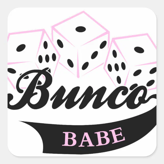 Bunco Dice Game Square Sticker | Zazzle