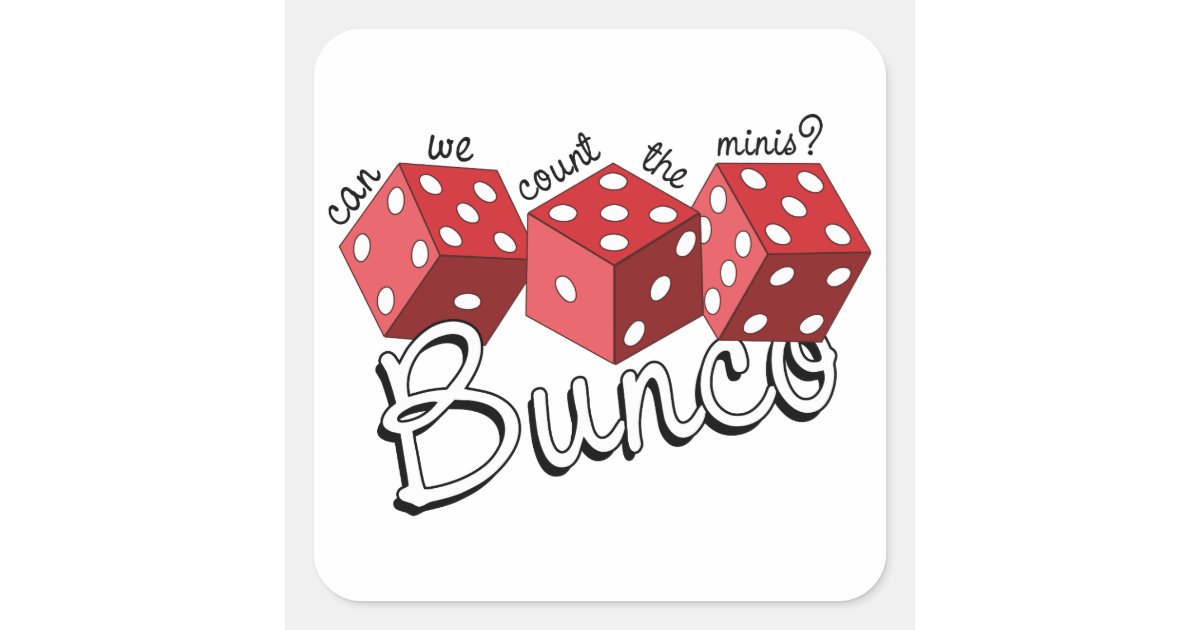 Bunco Dice Game Square Sticker | Zazzle