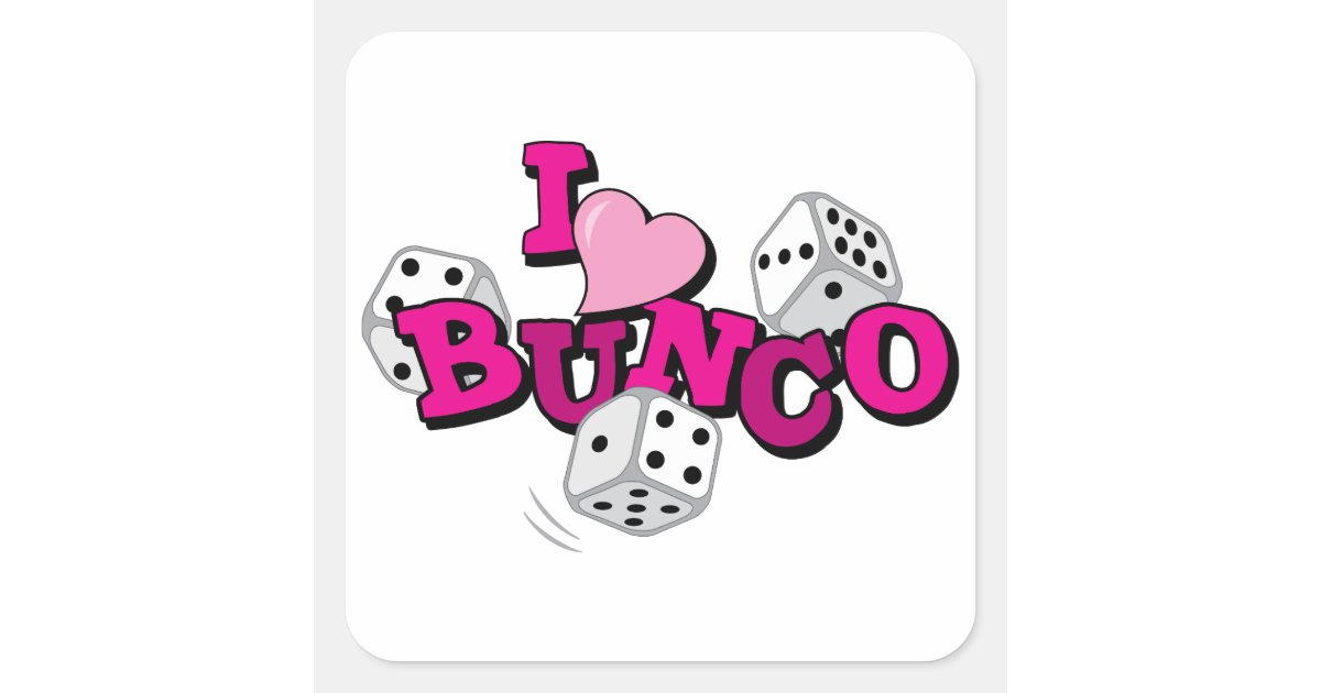 Bunco Dice Game Square Sticker | Zazzle
