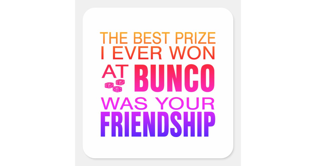 Bunco Dice Square Sticker | Zazzle