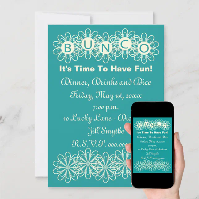 Bunco Flower Invitation | Zazzle