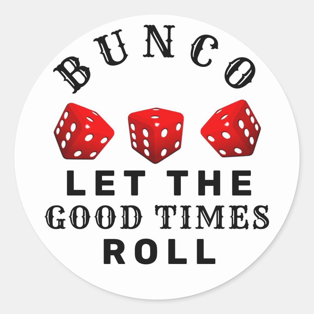 Bunco Game Night Classic Round Sticker | Zazzle