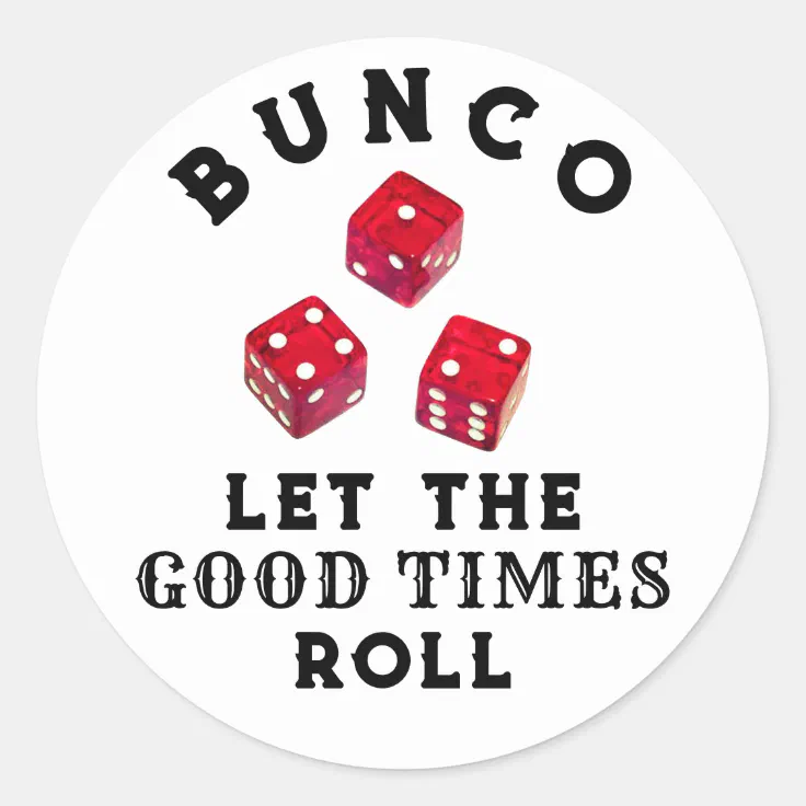 Bunco Game Night Classic Round Sticker | Zazzle