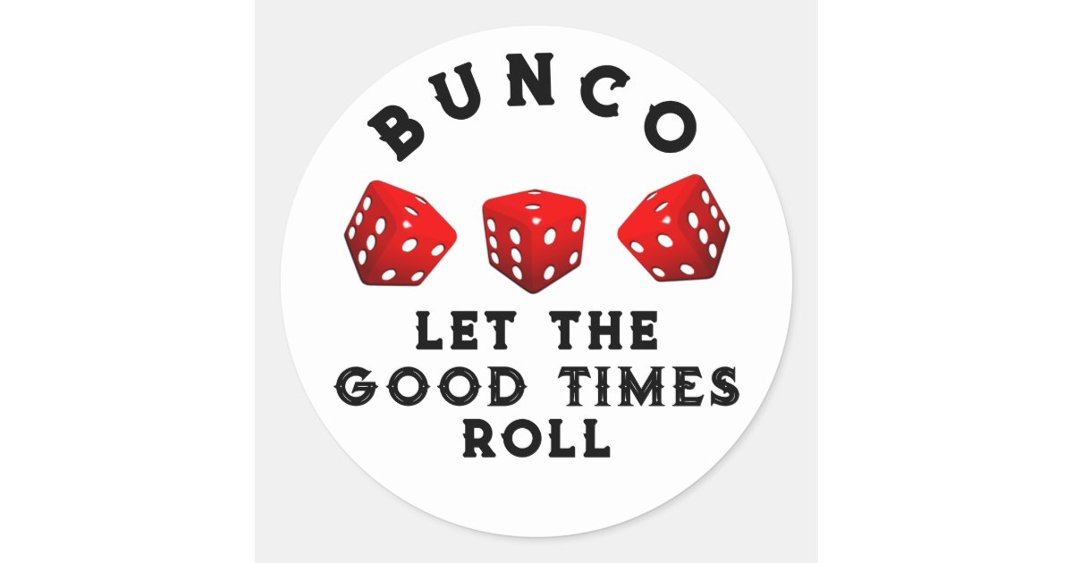 Bunco Game Night Classic Round Sticker | Zazzle