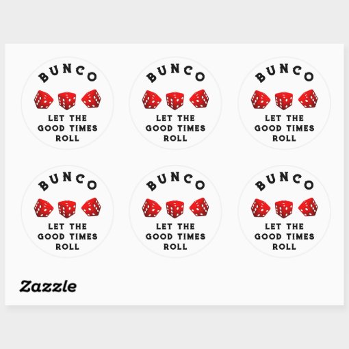 Bunco Game Night Classic Round Sticker | Zazzle