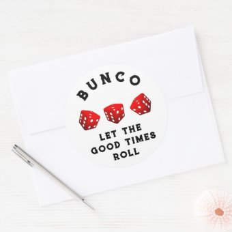 Bunco Game Night Classic Round Sticker | Zazzle