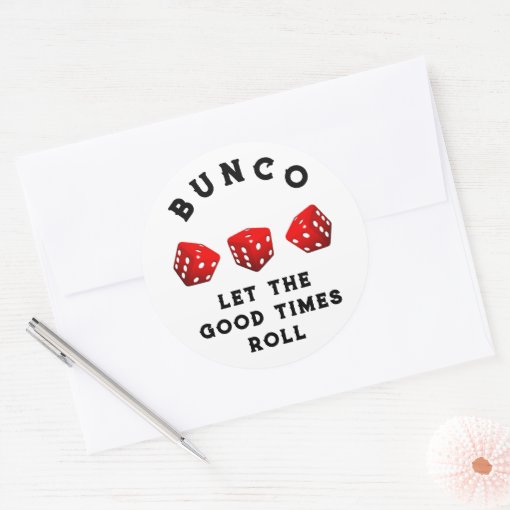 Bunco Game Night Classic Round Sticker | Zazzle