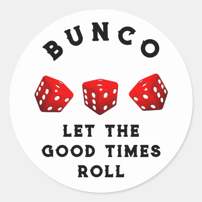 Bunco Game Night Classic Round Sticker | Zazzle