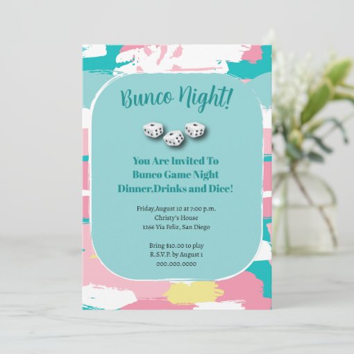 Bunco Game Party Event Invitation | Zazzle