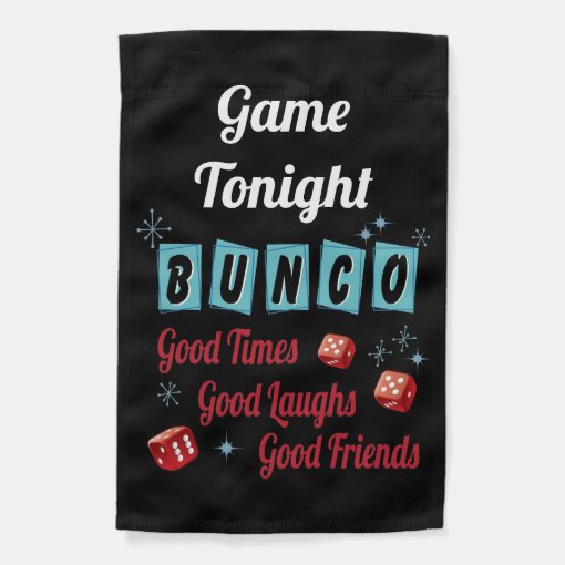 Bunco Game Tonight Retro Dice Garden Flag | Zazzle