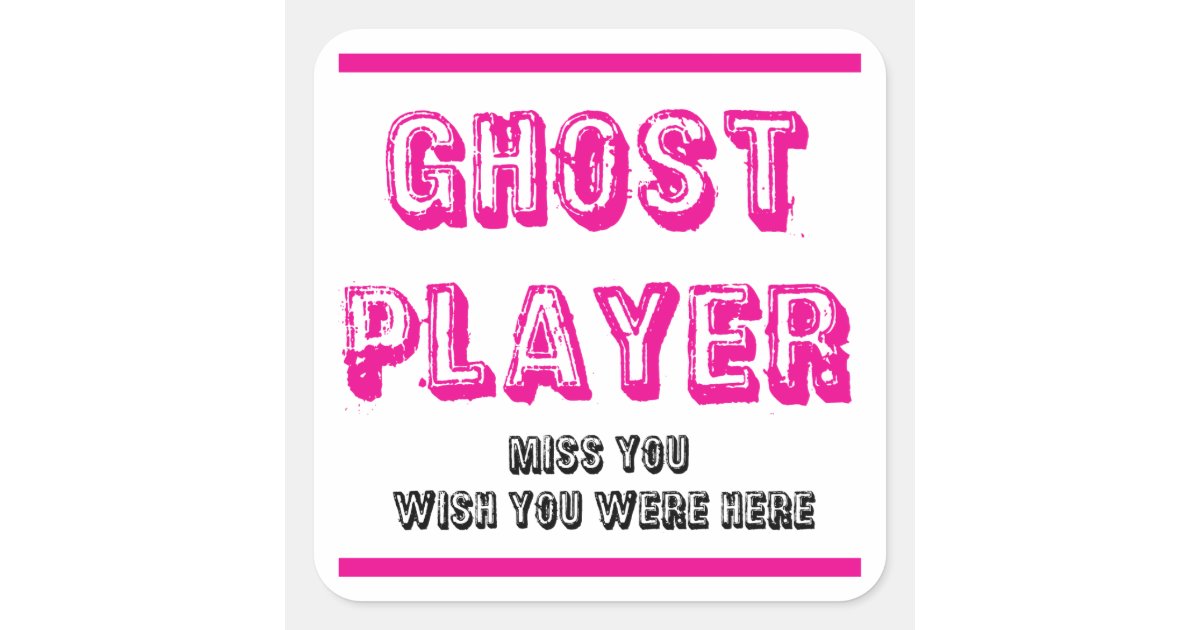 bunco ghost player square sticker | Zazzle