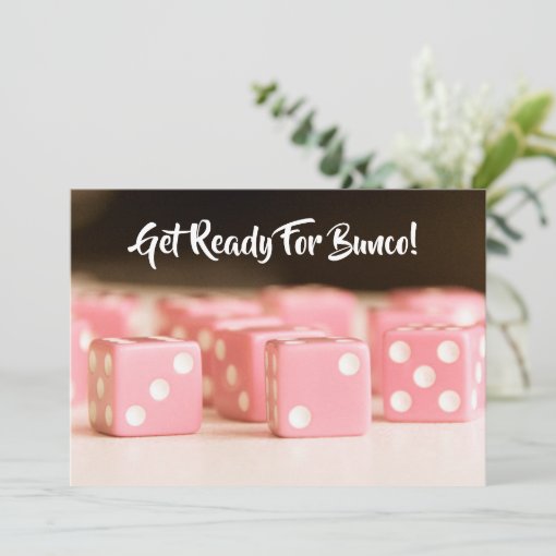 Bunco Girls Night Out Pink Dice Invitation | Zazzle
