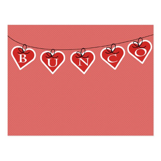 Bunco Heart Banner Postcard | Zazzle.com