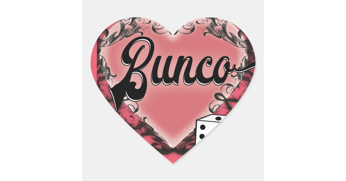 bunco heart tattoo heart sticker | Zazzle