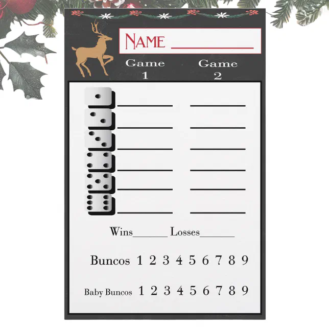 Bunco Holiday Christmas Score Sheet | Zazzle