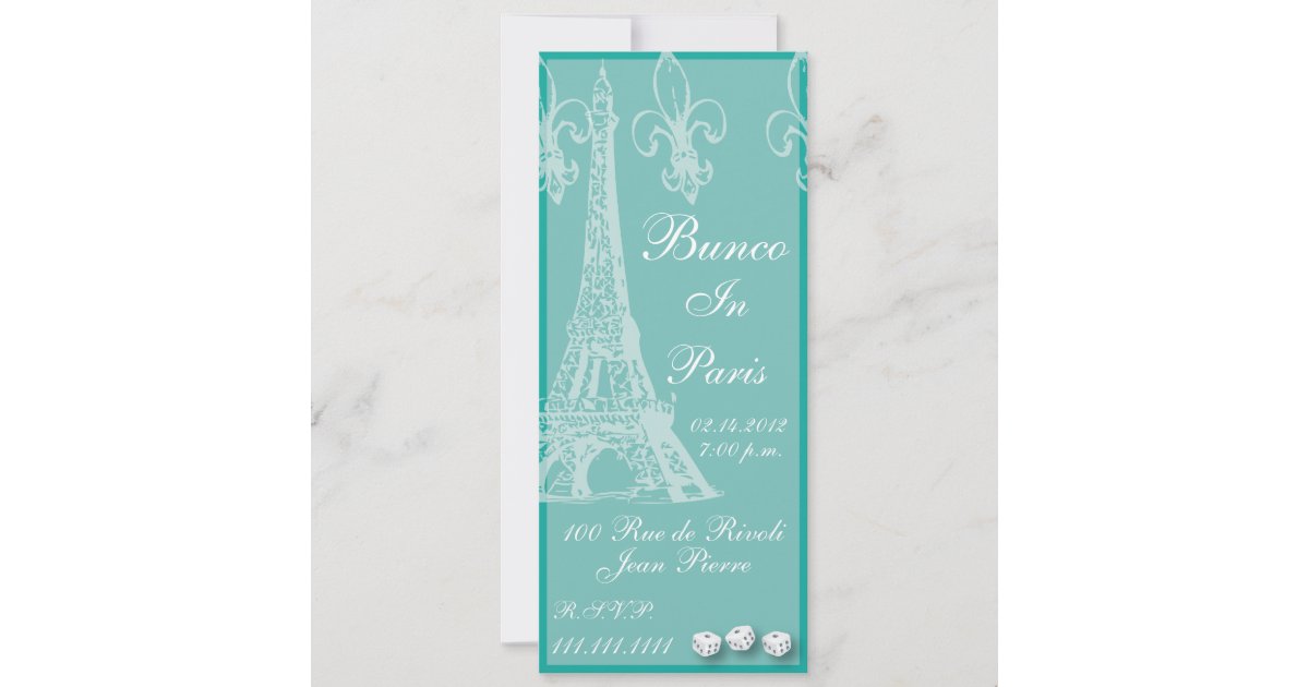 Bunco In Paris Invitation By Artinspired | Zazzle