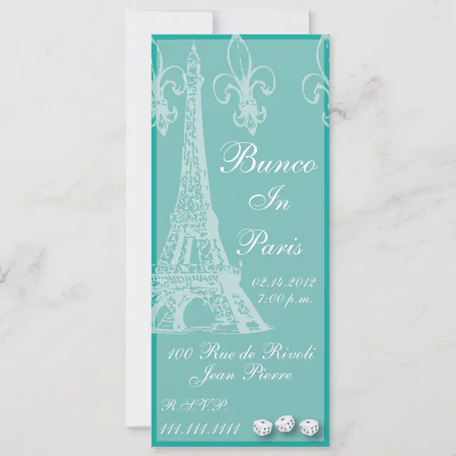 Bunco In Paris Invitation By Artinspired | Zazzle