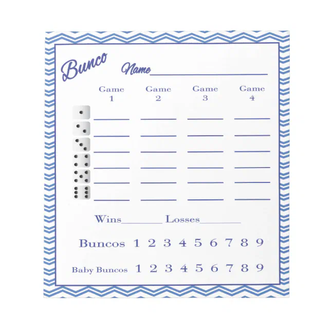 bunco score pad - Chevron pattern | Zazzle