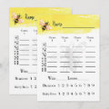 Bunco Score Sheets Bee Invitation | Zazzle