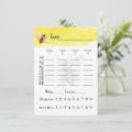 Bunco Score Sheets Bee Invitation | Zazzle