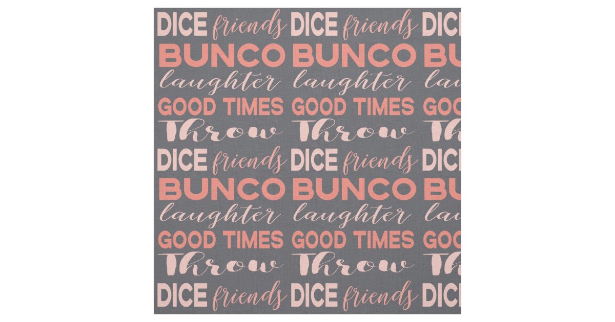 Bunco Subway Art Gray Pink Novelty Fabric | Zazzle
