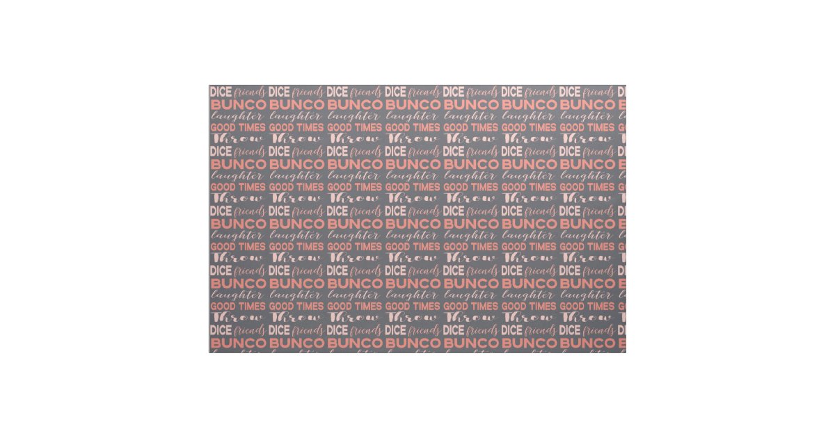 Bunco Subway Art Gray Pink Novelty Fabric | Zazzle