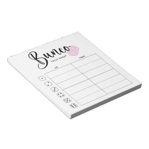 Bunco Tally Sheet Pad | Zazzle