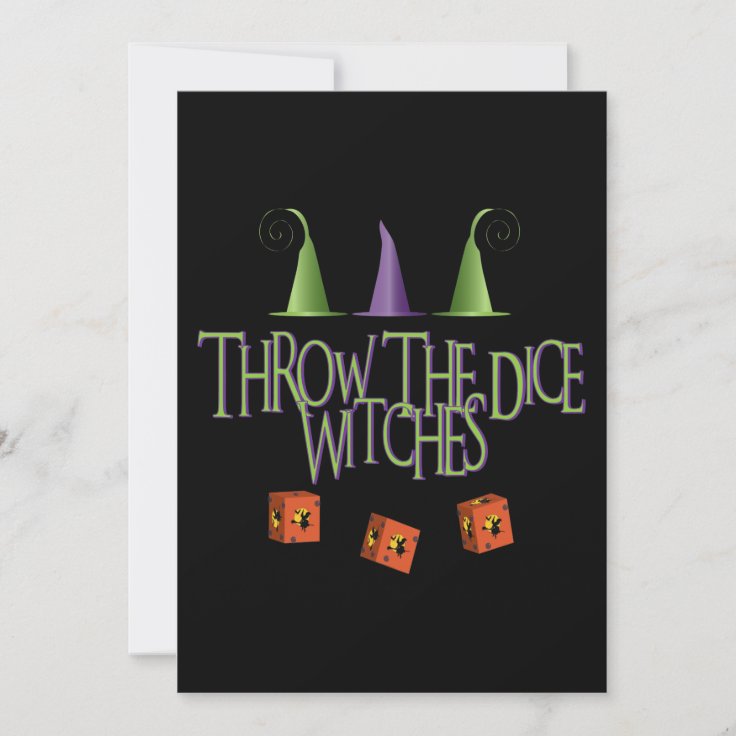 Bunco Throw The Dice Witches October Theme Invitation | Zazzle