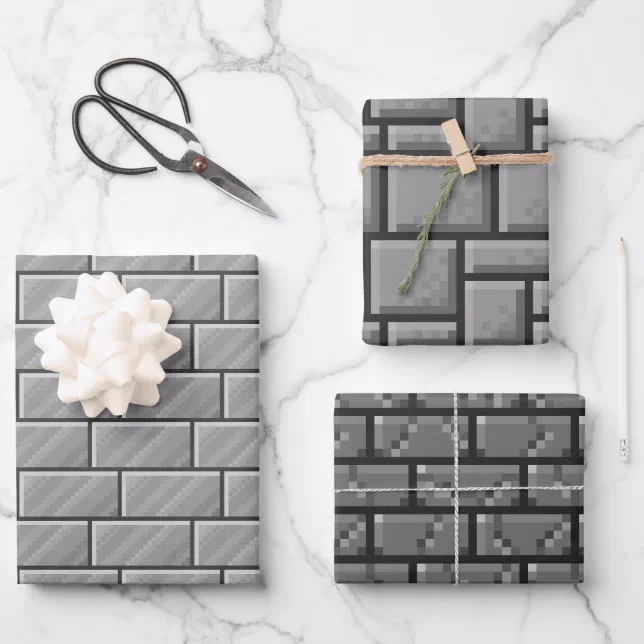 Bundle #2 8-Bit Video Game Themed Wrapping Paper Sheets | Zazzle