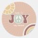 Bundle of Joy Peace Sign Pink Baby Shower Hippie Classic Round Sticker ...