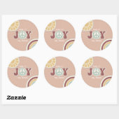 Bundle of Joy Peace Sign Pink Baby Shower Hippie Classic Round Sticker ...