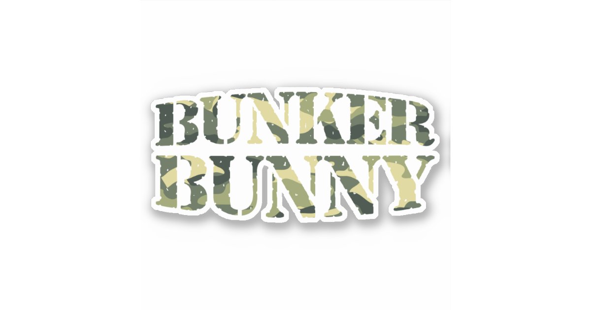 BUNKER BUNNY CAMO / CAMOUFLAGE STICKER | Zazzle