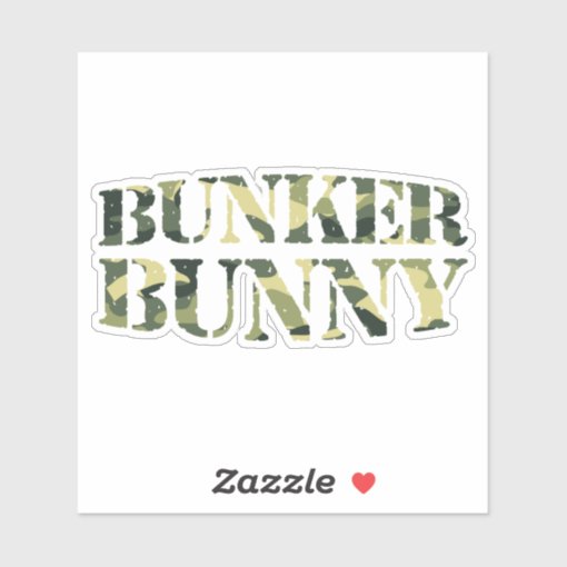 BUNKER BUNNY CAMO / CAMOUFLAGE STICKER | Zazzle