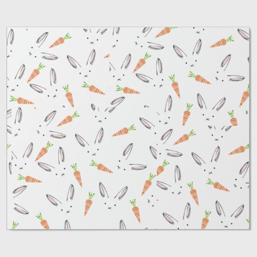 Bunnies and Carrots Wrapping Paper | Zazzle