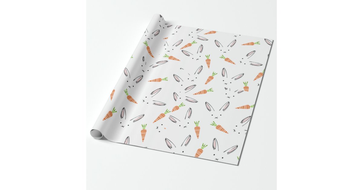 Bunnies and Carrots Wrapping Paper | Zazzle